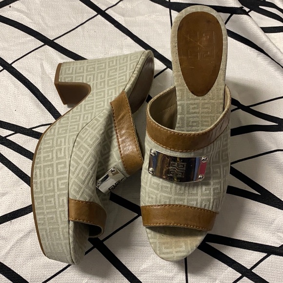 Givenchy | Shoes | Givenchy Vintage Logo Platform Slides | Poshmark